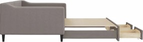 Válenda s přistýlkou a zásuvkami taupe 100 x 200 cm textil 3197470