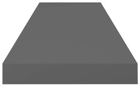 Plovoucí nástěnné police 2 ks lesklé šedé 80x23,5x3,8 cm MDF - Default Title