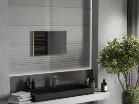 Mexen Loft obdélníkové koupelnové zrcadlo 60 x 40 cm, zlatý rám - 9852-060-040-000-50