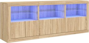 Příborník s LED osvětlením dub sonoma 181,5 x 37 x 67 cm 3209004