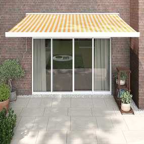 vidaXL Kazetová markýza na ruční ovládání 350 cm [3052671] Barva: Krémová (bílý rám)