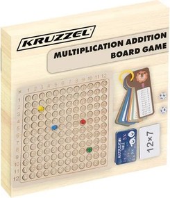 Dřevěná montessori hra výuka násobilky 12x12 Kruzzel 24639