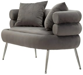 Designová pohovka Harmony 133 cm šedá / stříbrná