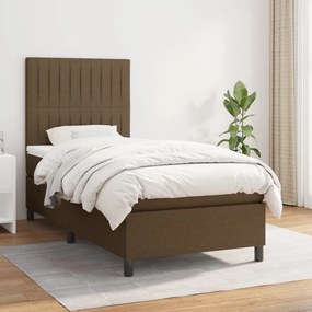 Box spring postel s matrací tmavě hnědá 90x190 cm textil 3141900