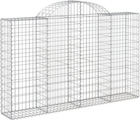 Klenuté gabionové koše 6 ks 200x30x120/140cm pozinkované železo 3146135