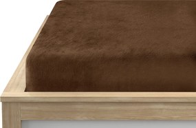 Prostěradlo mikroplyš 90x200 cm tmavě hnědé