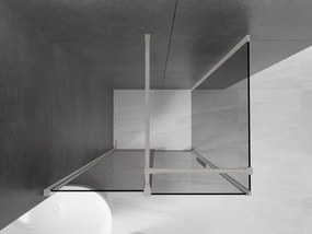 Mexen Velar, sprchový kout s posuvnými dveřmi 100 x 90 cm, 8mm šedé sklo, broušená ocel, 871-100-090-41-97