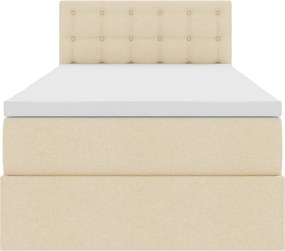 Postel s úložným prostorem a matrací Krémová 100 x 200 cm Samet 3370618