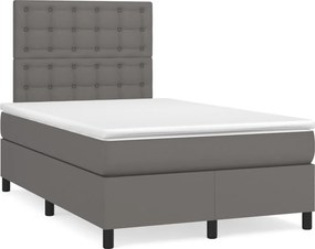 Box spring postel s matrací šedá 120x200 cm umělá kůže 3142837