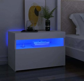 vidaXL Noční stolky LED osvětlení 2 ks 60x35x40 kompozitní dřevo [3082775] Barva: Bílá