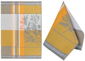 Bellatex Kuchyňská utěrka 1 ks 50x70 cm Oliva Žlutá,Šedá