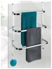 Stříbrný samodržící věšák na ručníky Wenko Towel Holder Chrome, 21 x 54 cm