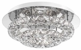 Nova Luce Stropní LED svítidlo QUENTIN chromovaný hliník a K9 křišťál 28W 3000K
