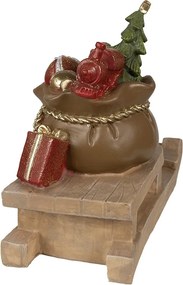 Dekorace vánoční dárky na saních - 38*16*29 cm
