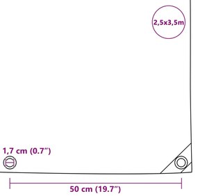 vidaXL Marketos Plachta 650 g/m² 2,5 x 3,5 m bílá