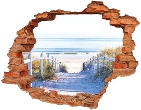 Wallmuralia Díra 3D ve zdi na stěnu Mořské duny 90x70 cm