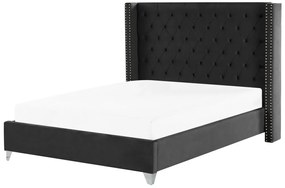 Sametová postel 180 x 200 cm černá LUBBON Beliani