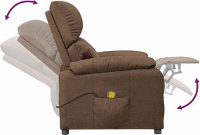 Masážní křeslo hnědé textil 322458