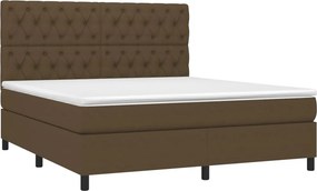 Box spring postel s matrací tmavě hnědá 160x200 cm textil 3142028