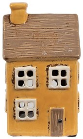 Žlutý keramický domeček na čajovou svíčku Houthem XVIII – 9x9x15 cm