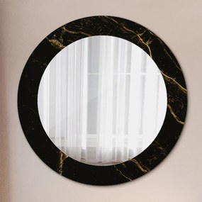 Kulaté zrcadlo s dekorem Černý mramor fi 60 cm