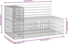 vidaXL Zahradní lavice gabionový design 122x71x65,5 cm borové dřevo [834383] Barva: Přírodní borovice