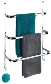 Stříbrný samodržící věšák na ručníky Wenko Towel Holder Chrome, 21 x 54 cm