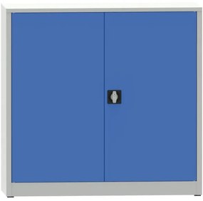 Dílenská policová skříň na nářadí KOVONA JUMBO, 2 police, svařovaná, 1150 x 1200 x 500 mm, šedá / modrá