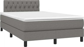 Box spring postel s matrací a LED tmavě šedá 120x200 cm textil 3133382