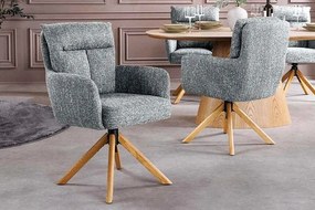 Designová otočná židle Maddison zelená / dub