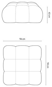 Světle šedá modulární podnožka z textilie bouclé Bellis – Micadoni Home