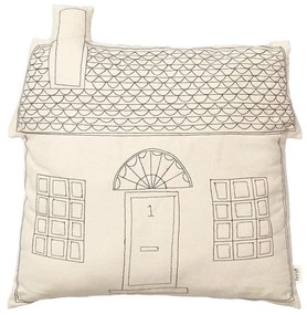 Ferm Living Dekorativní polštář Abode Cottage House 45 x 45 cm, krémová barva, textil