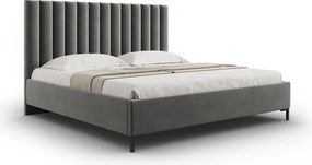 Šedá čalouněná dvoulůžková postel s úložným prostorem s roštem 180x200 cm Casey – Mazzini Beds