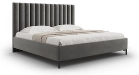 Šedá čalouněná dvoulůžková postel s úložným prostorem s roštem 200x200 cm Casey – Mazzini Beds