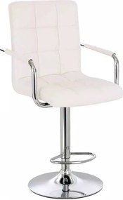 LuxuryForm DESIGN Barová židle VERONA na stříbrné kulaté podstavě - bílá