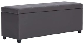 Lavice s úložným prostorem 116 cm šedá umělá kůže 281312