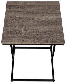 Příruční stolek KALA dezén dub, kov černý