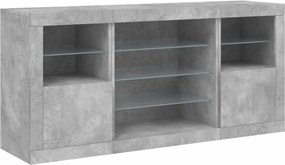 Příborník s LED osvětlením betonově šedý 142,5 x 37 x 67 cm 3209089