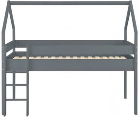 Danish style Domečková patrová postel Less,142 cm, šedá