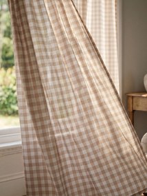 Sinsay - Curtain on tape with check pattern - béžová
