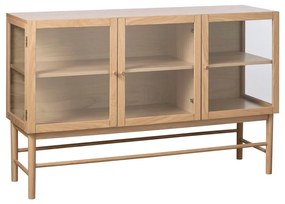 Vitrína z dubového dřeva v přírodní barvě 88x140 cm Elba – Unique Furniture