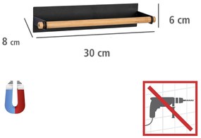 Držák na papírové utěrky MAGNA, magnetický, 30 cm, černý, WENKO