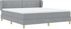 Postel s boxspringem s čelo Světle šedá 180 x 200 cm textil 3340227