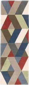 Barevný koberec Mode Chevron Blue Green Rozměry: 70x200 cm
