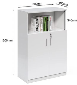 Kancelářská skříňka Houseland Prime Air 01 80 cm bílá