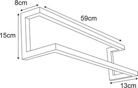 Nástěnný věšák na ručníky KS-42 černý 59x15x13 cm