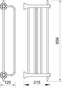 Novaservis - Velký držák ručníků se závěsem RETRO, chrom, ARE35