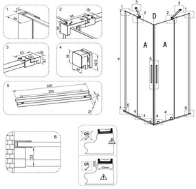 BPS-koupelny Čtvercový sprchový kout HYD-ATA-X2 100x100 chrom/transparent - bez vaničky