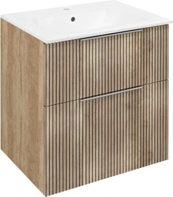 Sapho Cirasa - Umyvadlová skříňka 59x64x46 cm, 2 zásuvky, dub Alabama strip CR601-2322