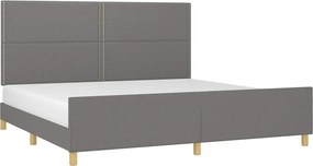 Rám postele bez matrace tmavě šedý 200 x 200 cm textil 3125001